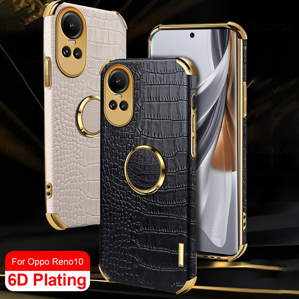 6D-Plating-Leather-Cover-For-Oppo-Reno10-Pro-5G-Case-Car-Magnetic ...