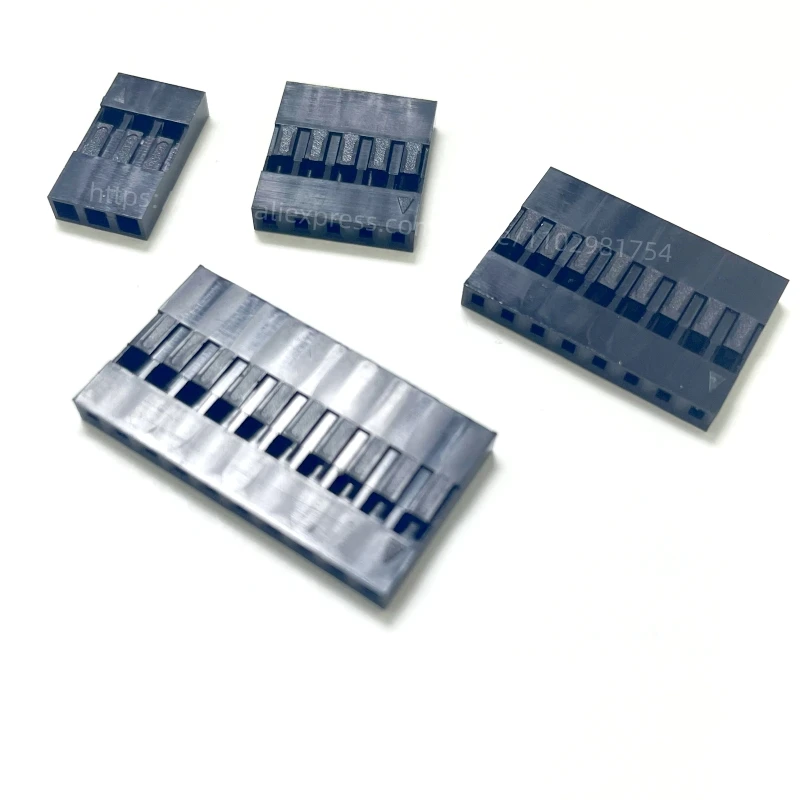 100pcs Dupont 2.54 Connector 2.54mm Single Row Plastic Shell Plug 1P 2P 3P 4P 5P 6P 7P 8P 9P 10P ...