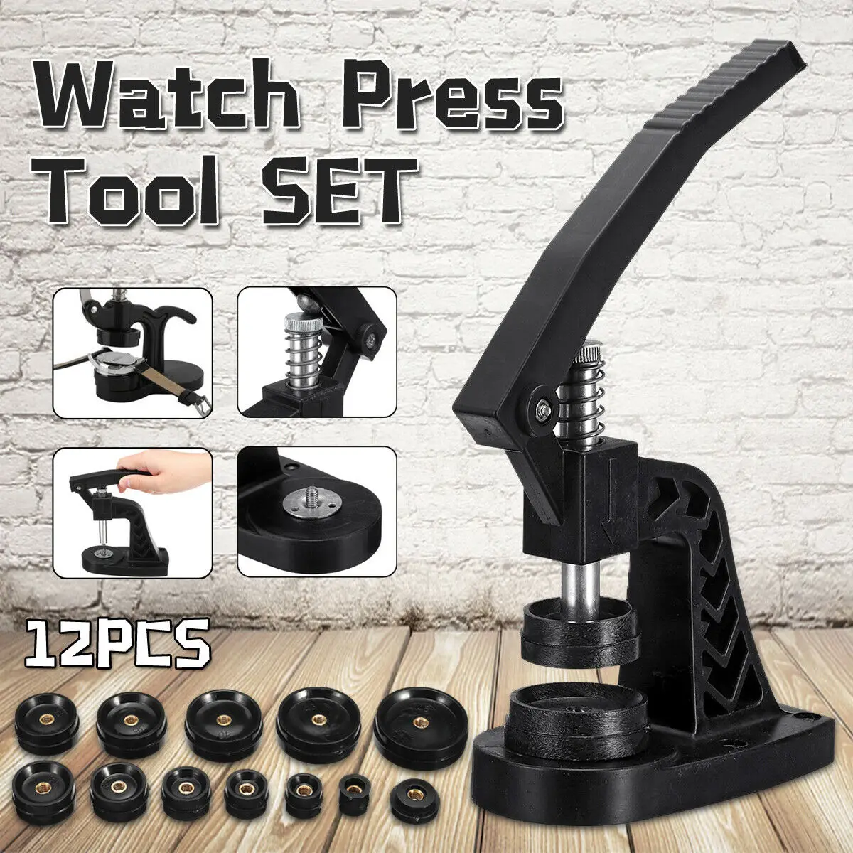 Professional-Watch-Back-Case-press-Tools-with-12-Fitting-Dies-Watch ...