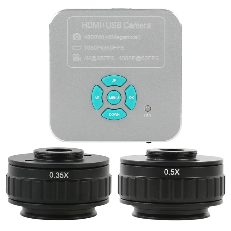 48mp 4k 1080p hdmi usb microscópio de vídeo industrial câmera 0.35x 0 ...