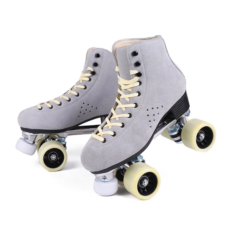 Unisex Double Line Roller Skate, Suede, Quad Skate Quality, 2 Row Sport ...