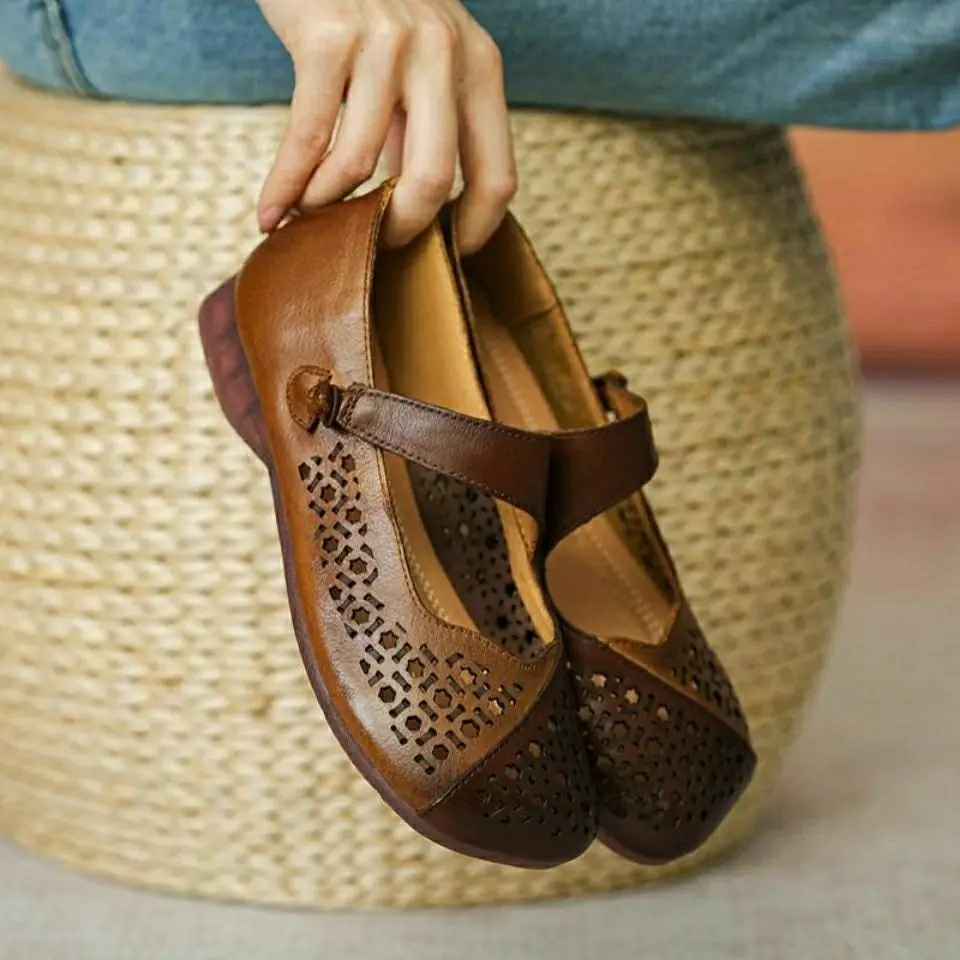 Wide-Square-Toe-Granny-Shoes-Summer-Cut-outs-Patched-Mary-Janes-Shoes ...
