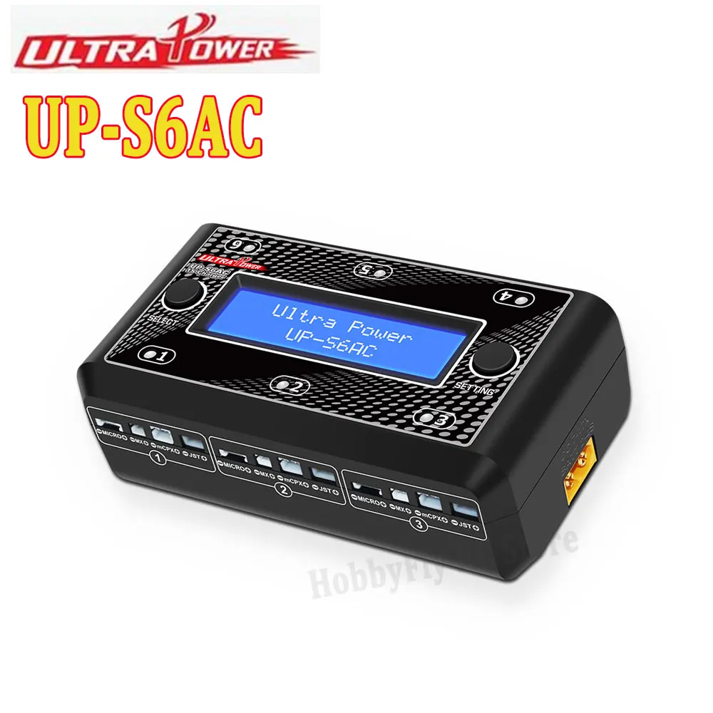 Ultra Power UP-S6AC LCD Digital Display 6x4.35W AC DC Battery Charger ...