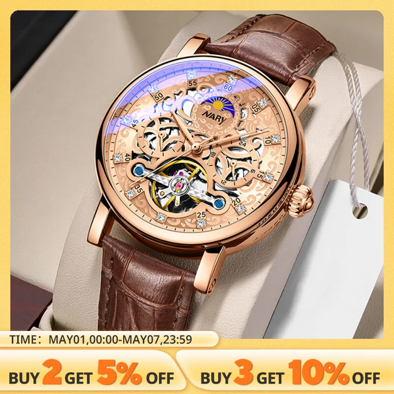 High-End-Business-Casual-Men-s-Watch-Leather-Mechanical-Watch-Large ...
