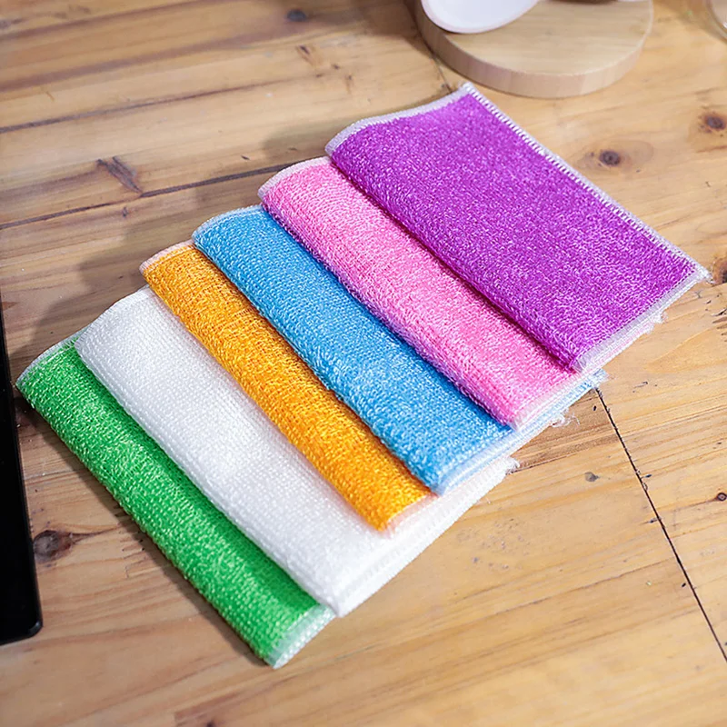Washing-Towel-Dish-Cloth-Bamboo-Fiber-Double-Thickness-Soft-Anti-grease ...
