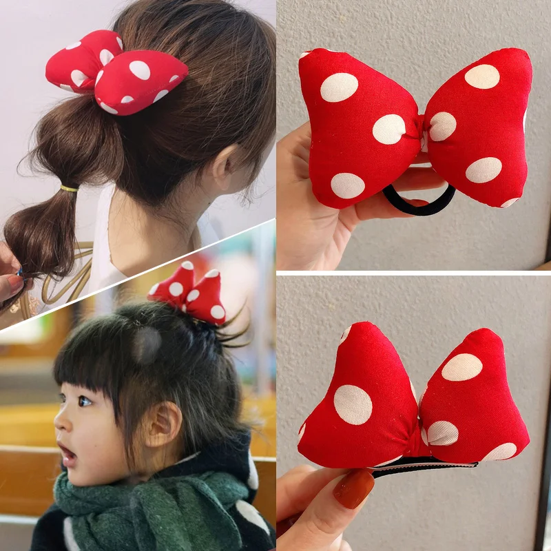Baby-girl-red-polka-dot-bow-hairpin-Korean-princess-little-girl ...