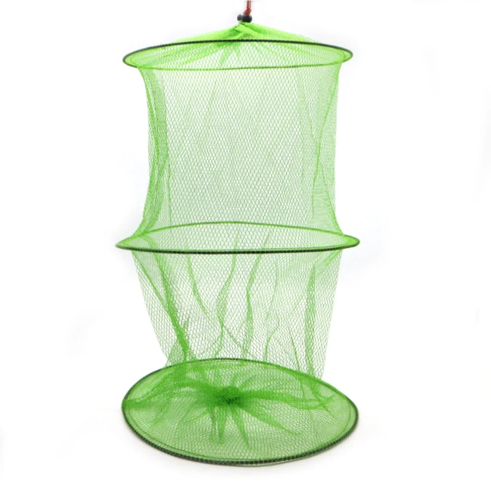 2-Layer-Folding-Round-Nylon-Mesh-Metal-Frame-Crab-Fishing-Net-Fish ...
