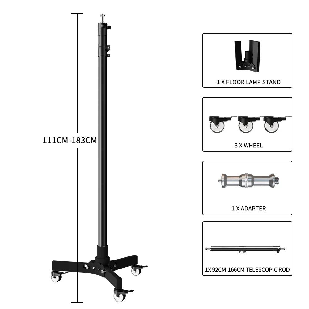 SH-Metal-Floor-Light-Stand-Photography-Fill-Lighting-Stand-With-3pcs ...