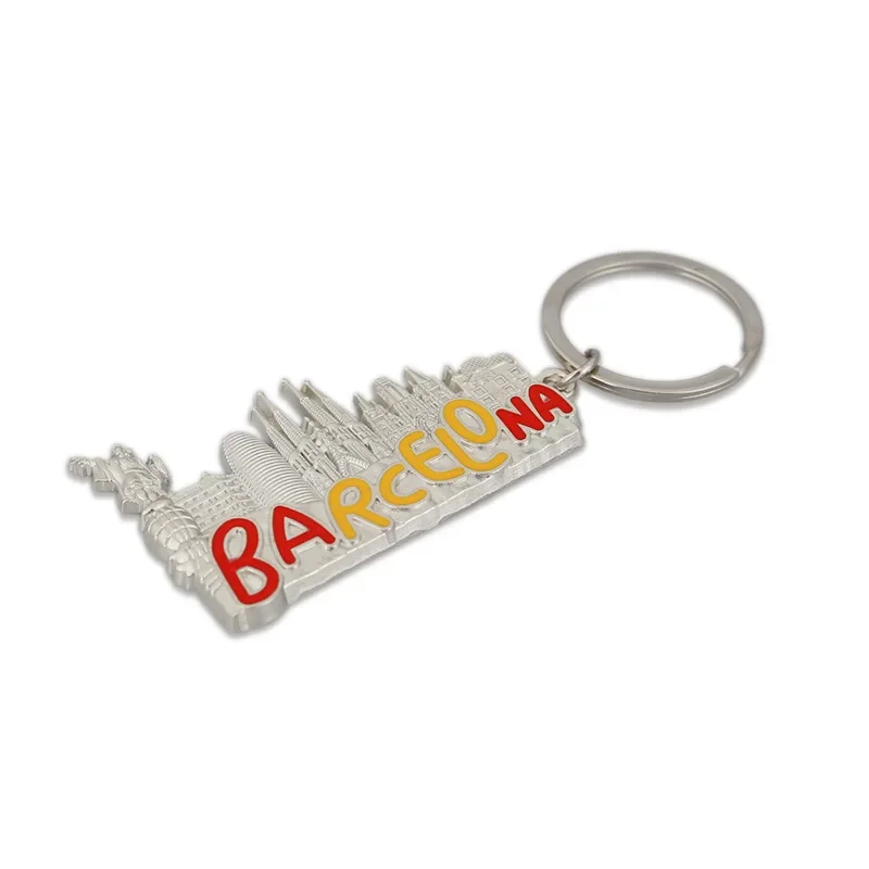 Barcelona-Keychain-Spain-Travel-Commemorative-Key-Chain-Barkeno-Gothic ...