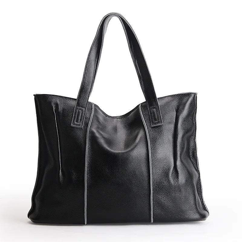 A4-Large-Capacity-Apricot-Black-Red-Green-Blue-Brown-Genuine-Leather ...