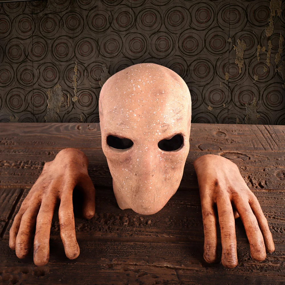 Slenderman-Mask-Gloves-Cospaly-Horror-Faceless-Man-Alien-Skull-Latex ...