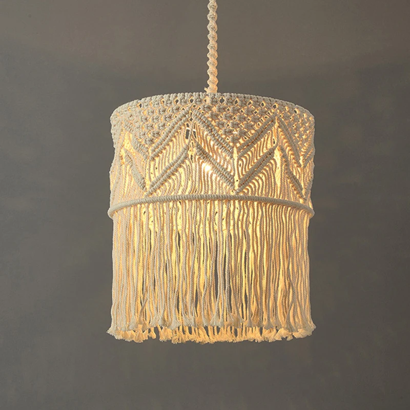 Nordic Macrame WovenLampshade Boho Hanging Lamp Cover - NZshopsmart