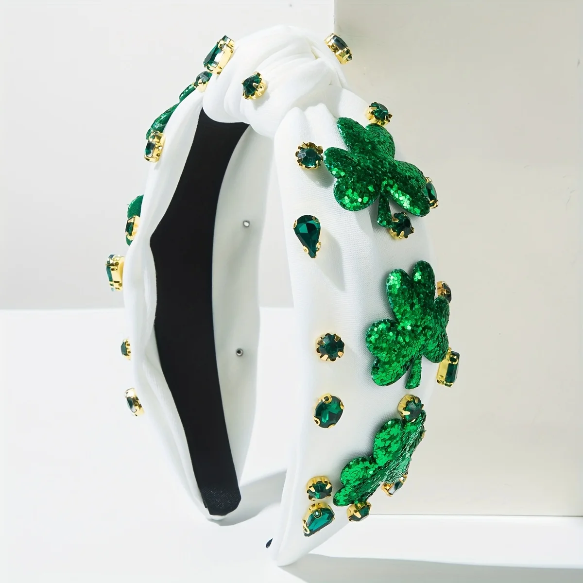 Vintage cute headband, St. Patrick's Day fashion for women, four-leaf ...