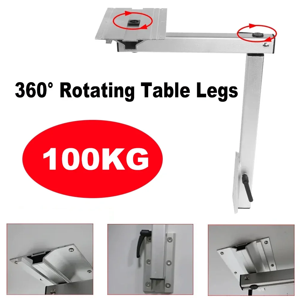50-100KG-Movable-Table-Leg-360-Rotation-Adjustment-Height-Aluminum ...