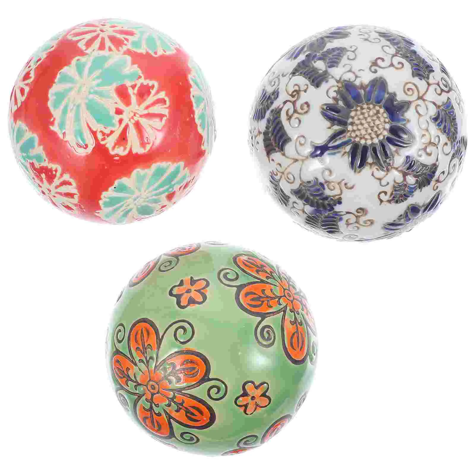 Ball Decorative Ceramic Orbs Porcelainfloating Sphere Decor Globe Blue ...