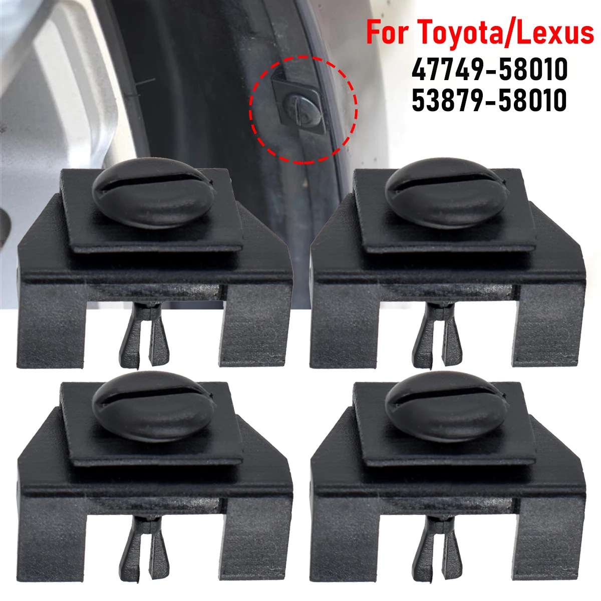 4-Set-Car-Front-Fender-Bumper-Cover-Clip-Kit-53879-58010-47749-58010 ...