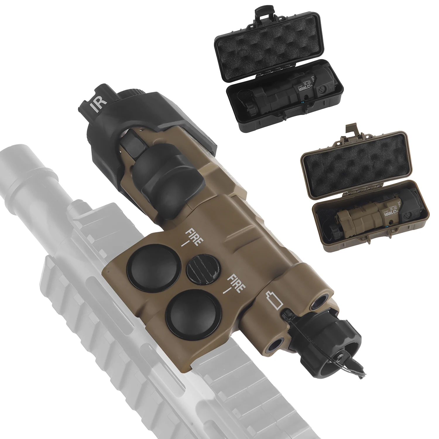 MAWL-C1 Rifle láser rojo y verde AR-15 linterna ligera WeaponLight ...