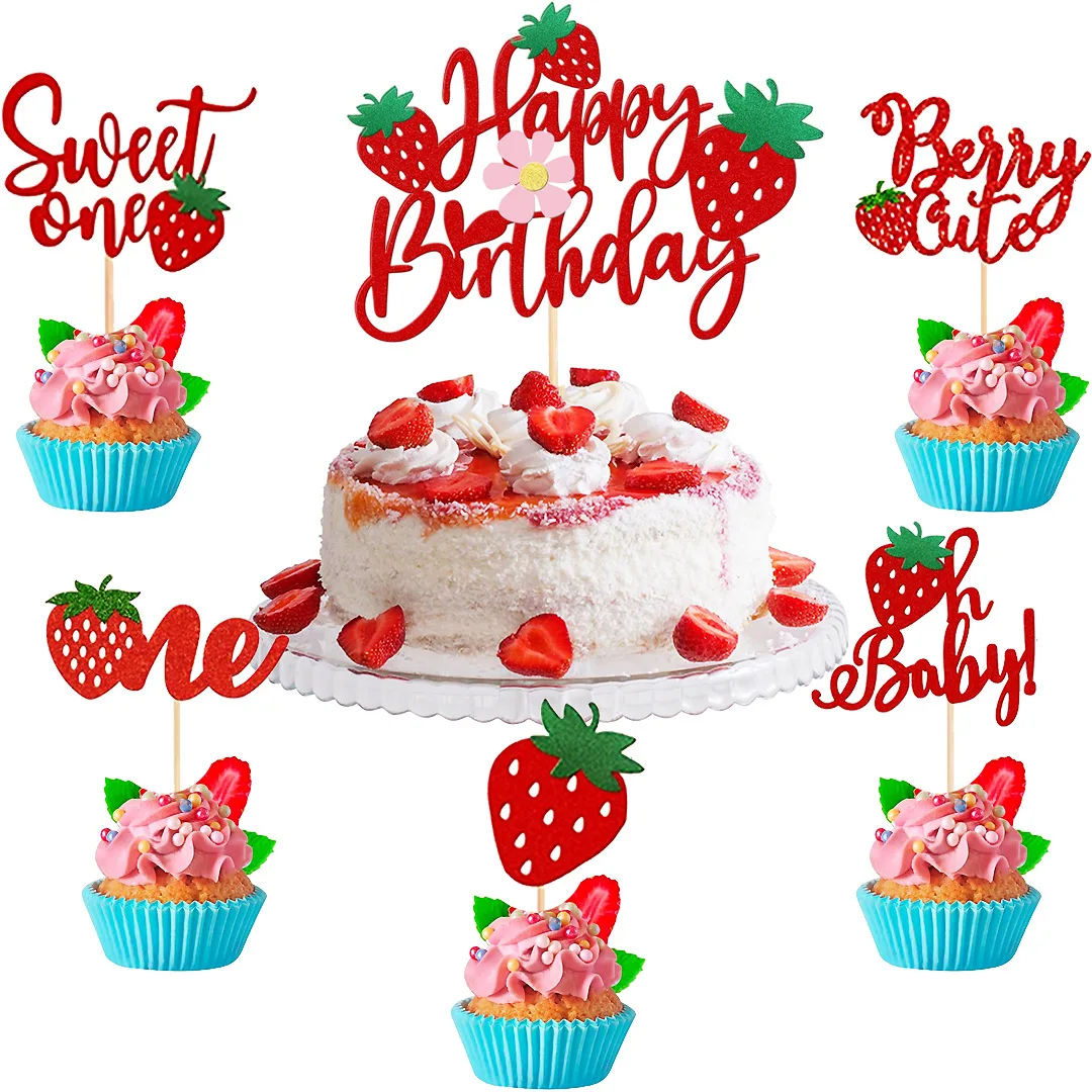 Strawberry One Cake Topper: The Perfect Finish for Your Child's First ...
