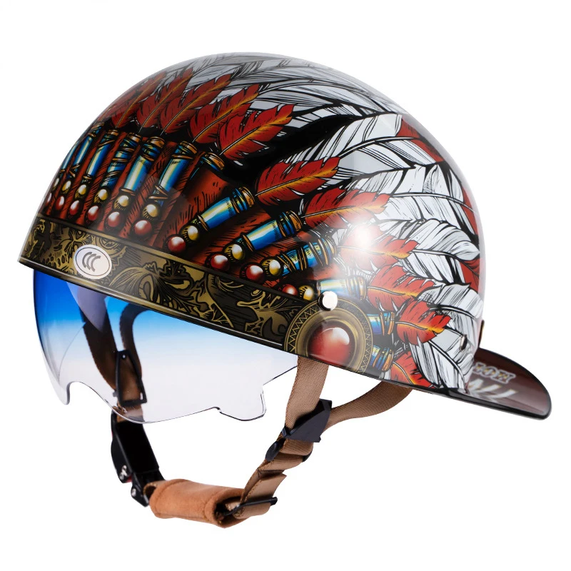 Personalized-Retro-Motorcycle-Electric-Scooter-Helmet-Comfortable-and ...