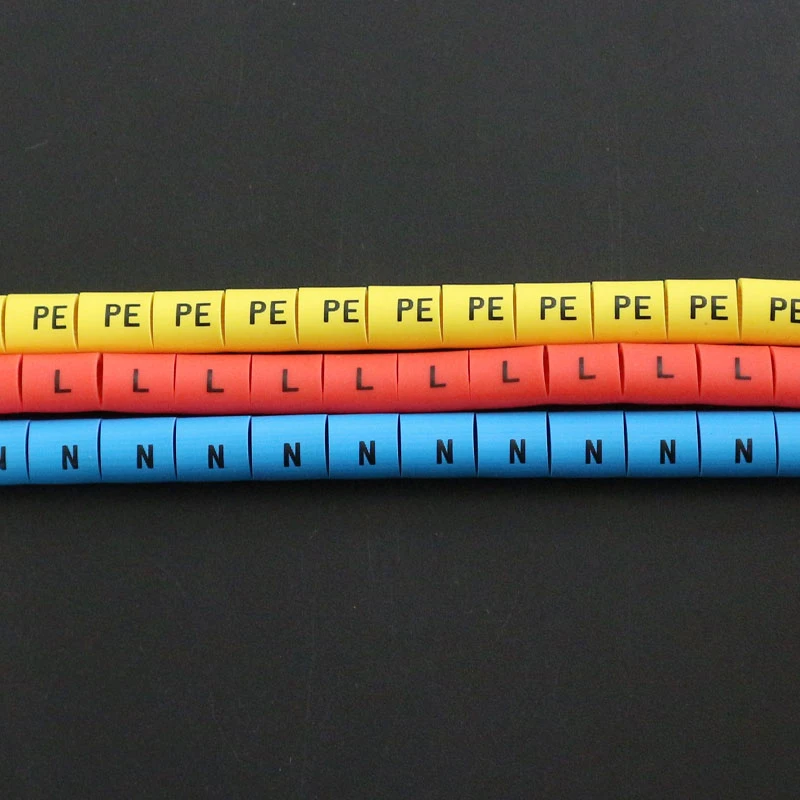 Freeshipping 1000PCS/Lot Practical L N PE Cable Markers Colourful ...