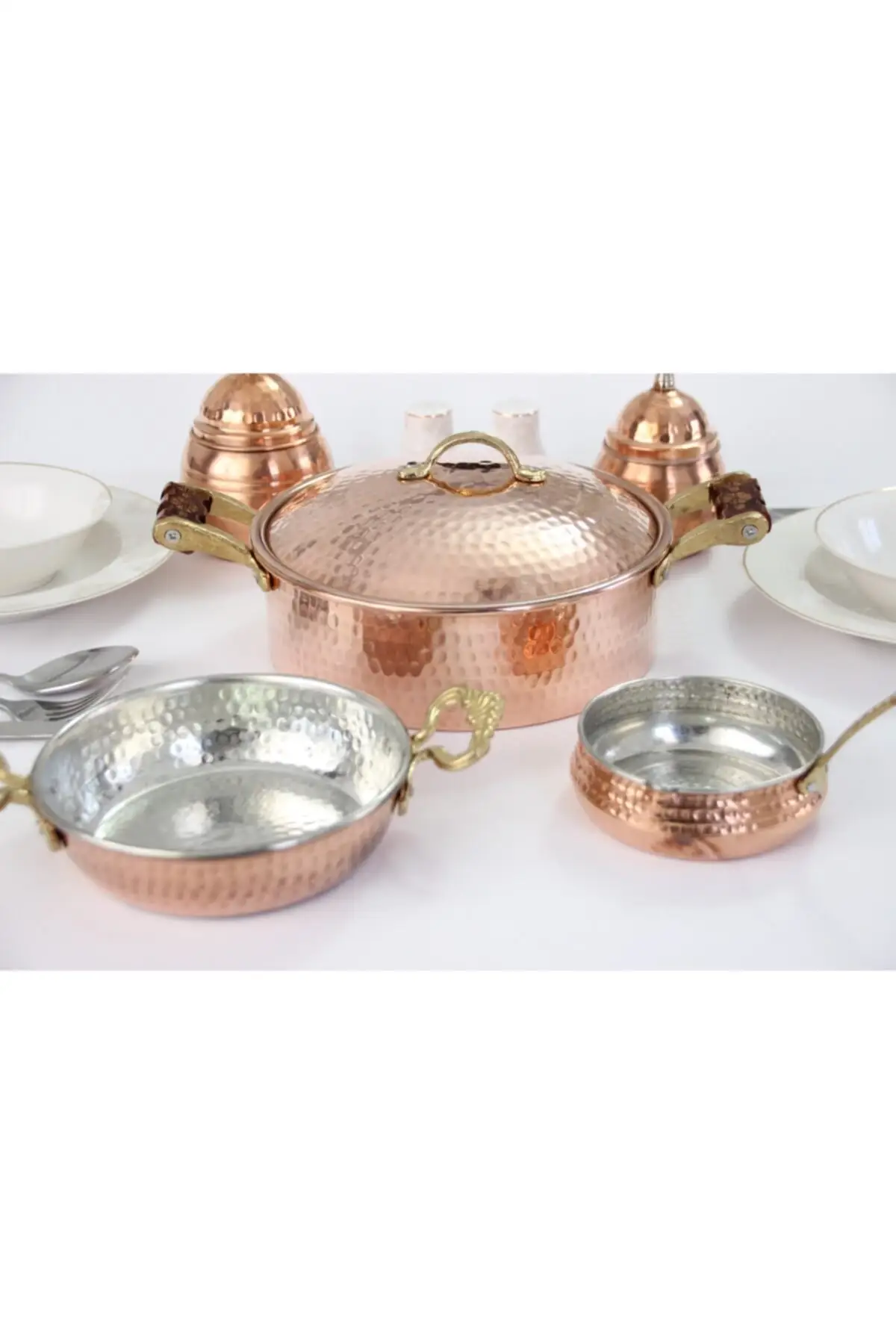 Meal Preparation Soup Broth Milk Boiling Pasta Pot Copper Rice Pot 24cm ...