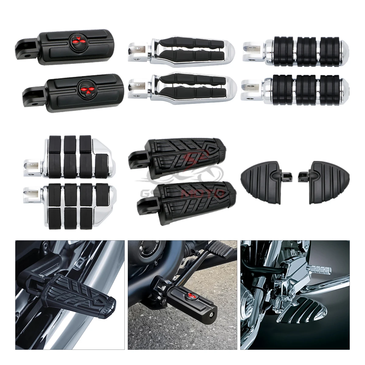 Motorbike-Front-Rider-Rubber-Non-slip-Footrests-Footpegs-For-Suzuki ...