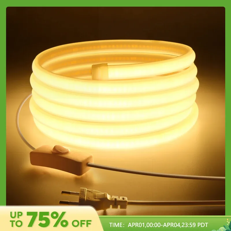 High-Lumen-LED-Strip-Light-220V-Waterproof-COB-Diode-Tape-Para-Kitchen ...