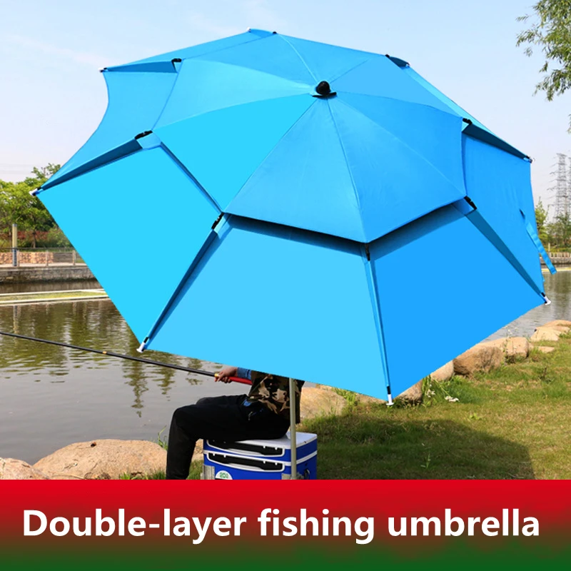 Sombrillas de pesca grandes de doble capa para exteriores, toldo de ...