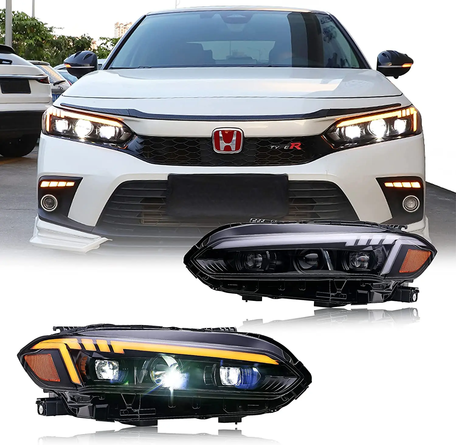 LED-Headlights-Assembly-For-Honda-Civic-11Th-GEN-2022-FE2-Sport-Touring ...