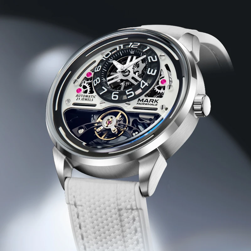 MARK FAIRWHALE Men's Automatic Mechanical Watch Design Fluororubber ...