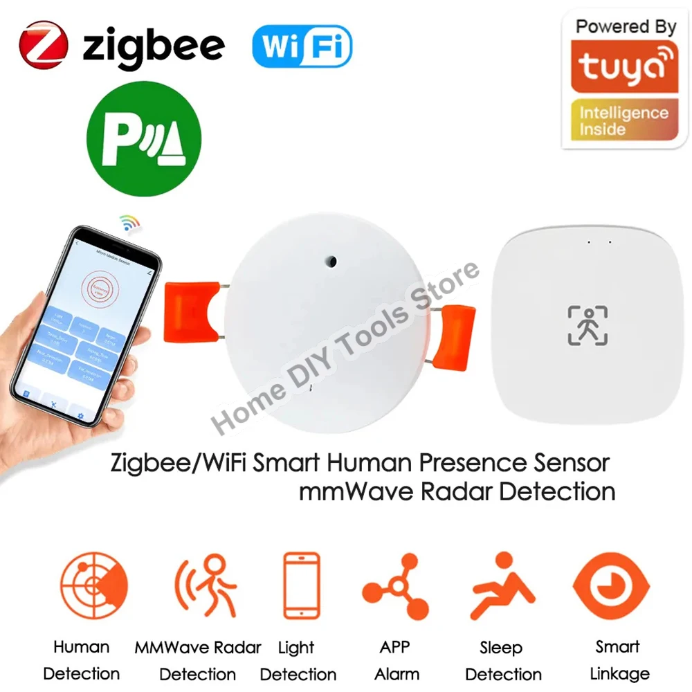 Tuya Zigbee Wifi Human mmWave Presence Sensor Radar Detector Smart Home Motion Sensor With ...