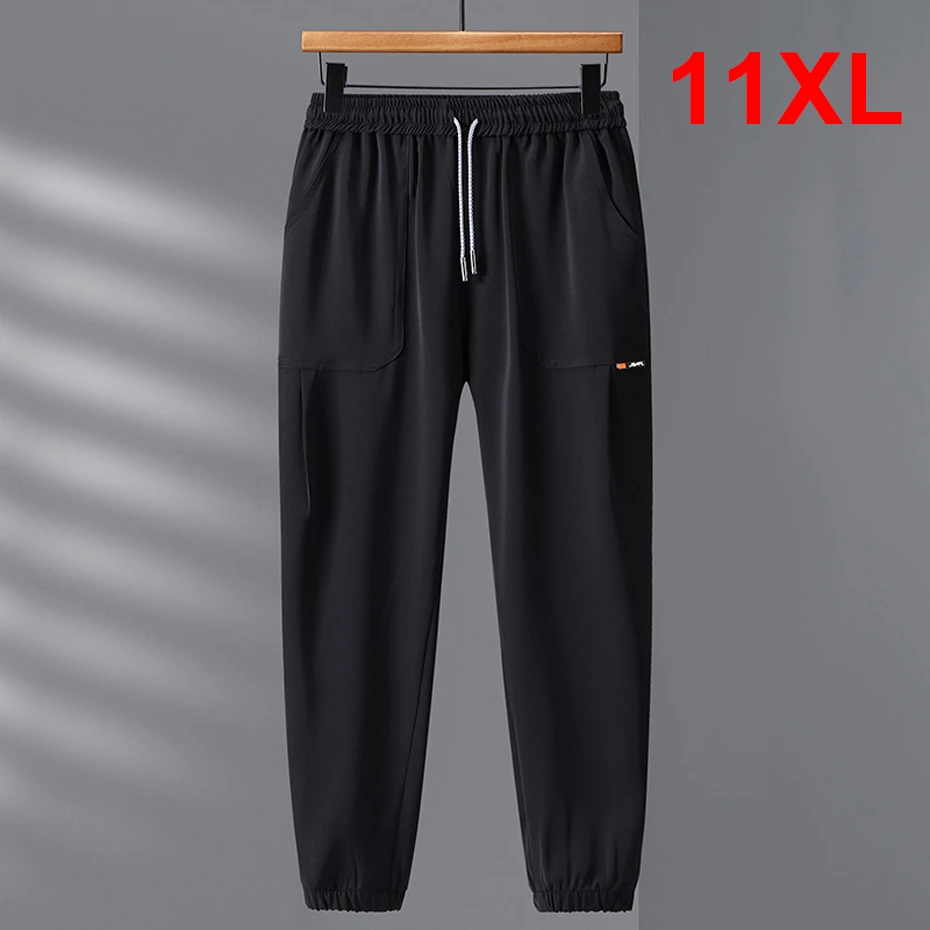 Plus Size 10XL 11XL Pants Men Solid Color Jogger Male Fashion Casual ...
