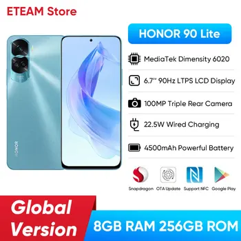 HONOR 90 Lite 5G Global Version MediaTek Dimensity 6020 100MP Triple Camera 8GB+256GB 6.7” 90Hz ...