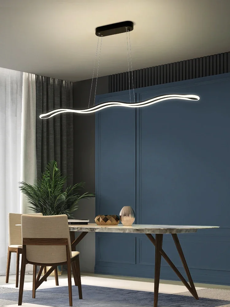 LED-Wave-Chandelier-Dinning-Table-Modern-Bar-Hanging-Lamp-Nordic-Wave ...