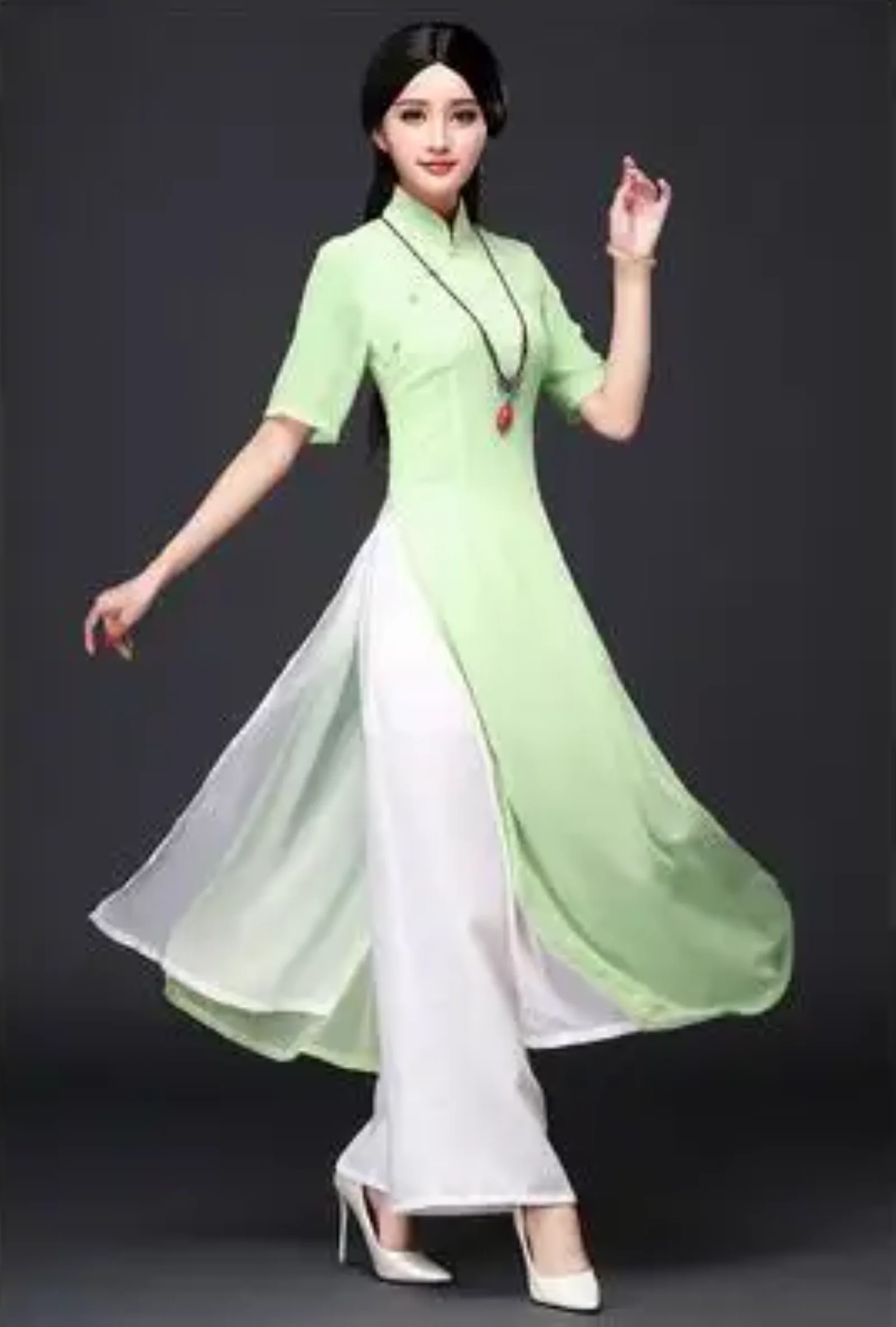 Traditional-Chinese-Cheongsam-for-Women-Ao-Dai-Oriental-Dress-Including ...