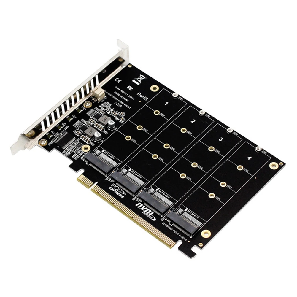 4-Port-M-2-NVME-SSD-To-PCIE-X16-Reader-Expansion-Card-Support-2230-2242 ...