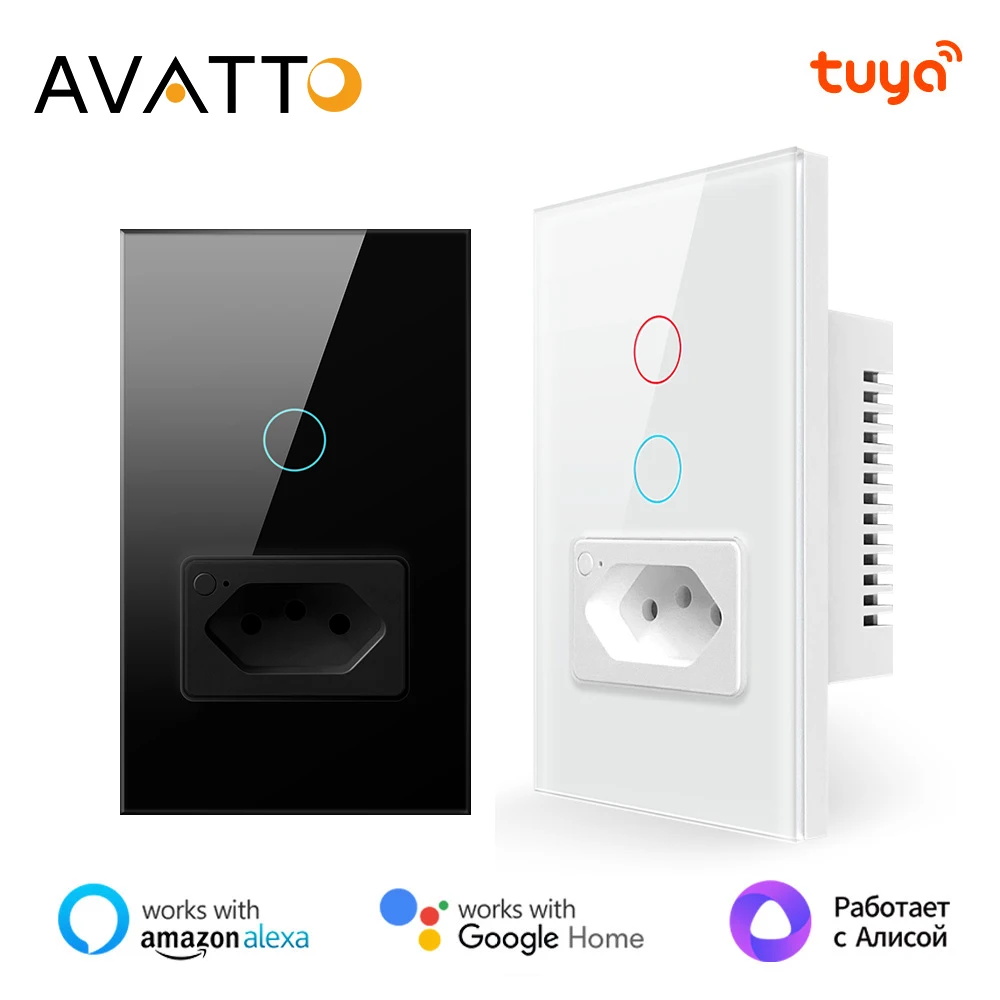 AVATTO-Tuya-Wall-Switch-Socket-WiFi-Brazil-Standard-4X2-Glass-Panel-1-2 ...