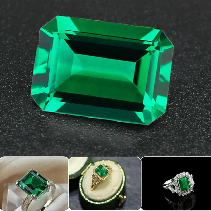 Boxed Emerald Gems Synthetic Emerald Cut Loose Gemstones For Jewelry ...