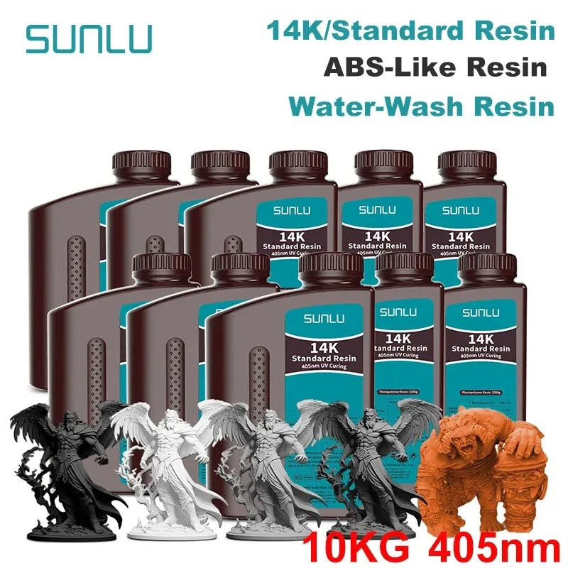 SUNLU 10KG ABS-Like/ Standard / Water-Wash/ 14K High Precision Resin ...