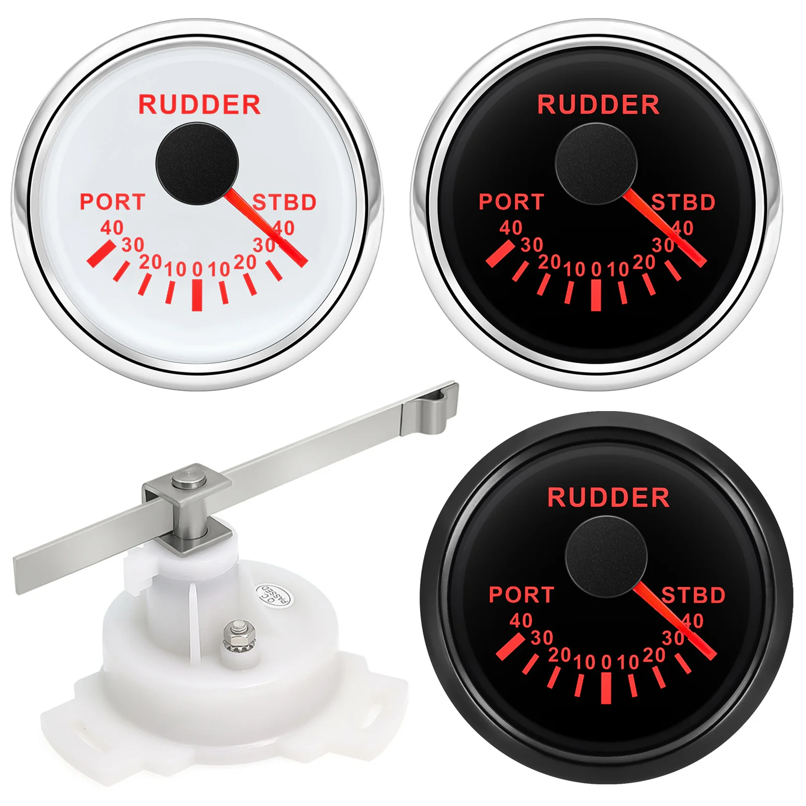 52mm-Boat-Rudder-Angle-Indicator-Red-Backlight-with-Rudder-Angle-Sensor ...