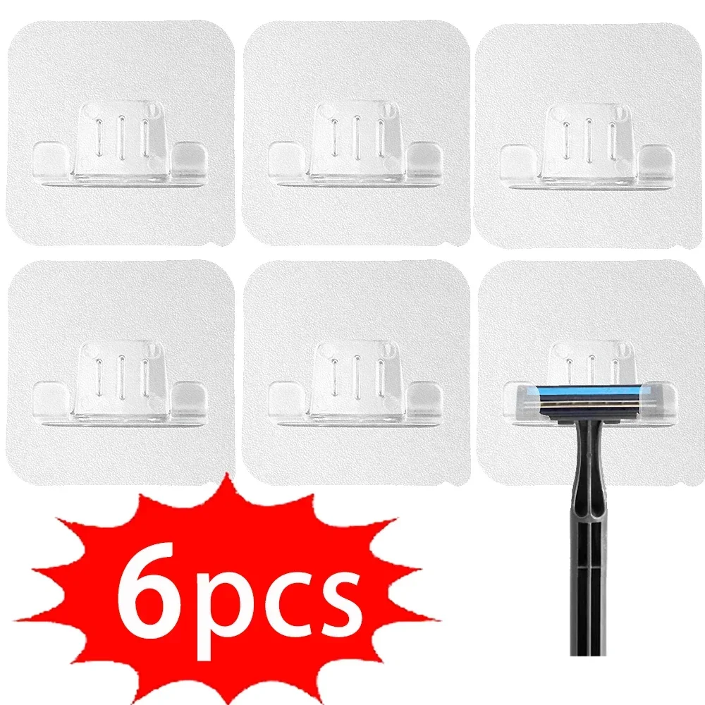 1-3-6Pcs-Punch-Free-Shaving-Razor-Holder-Men-Shaver-Storage-Bracket ...