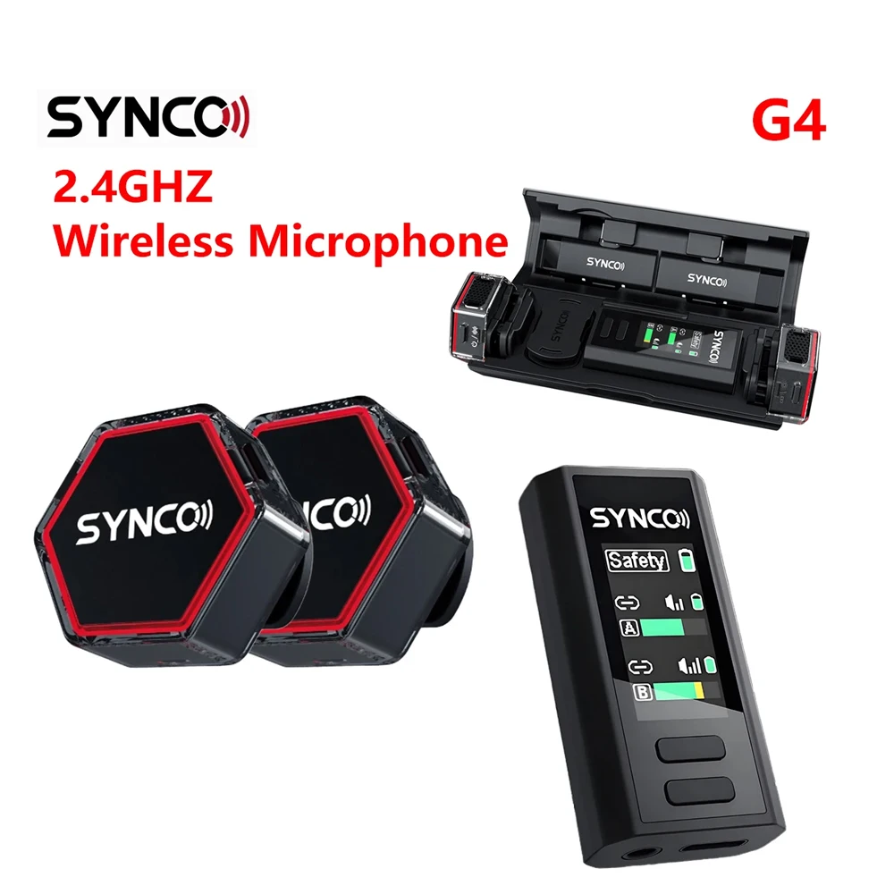 SYNCO G4 2.4G Wireless Microphone System 200m Transmission Noise ...