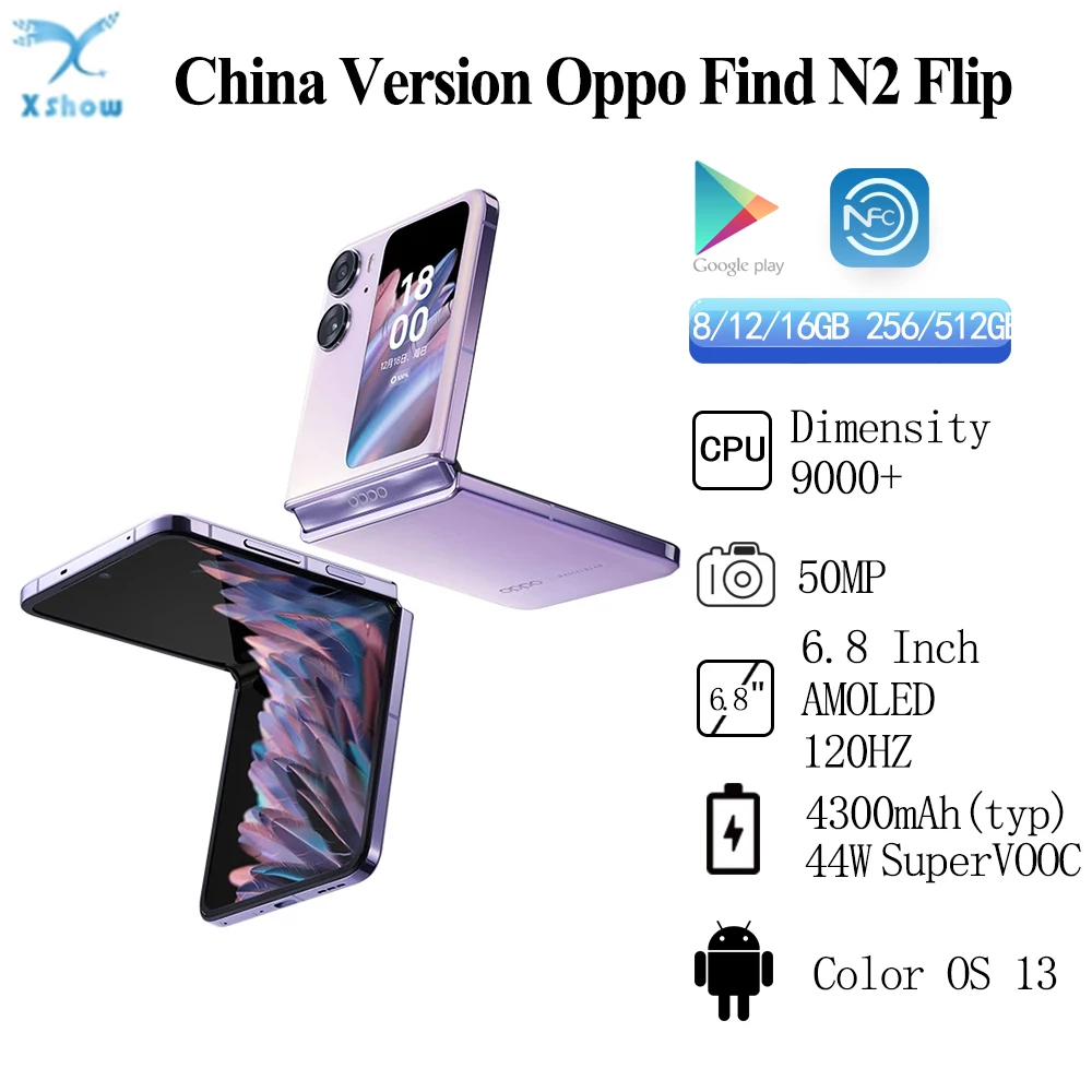 OPPO Smartphone Find N2 Flip 5G, Dimensity, 9000 + 4300mAh, 44W ...