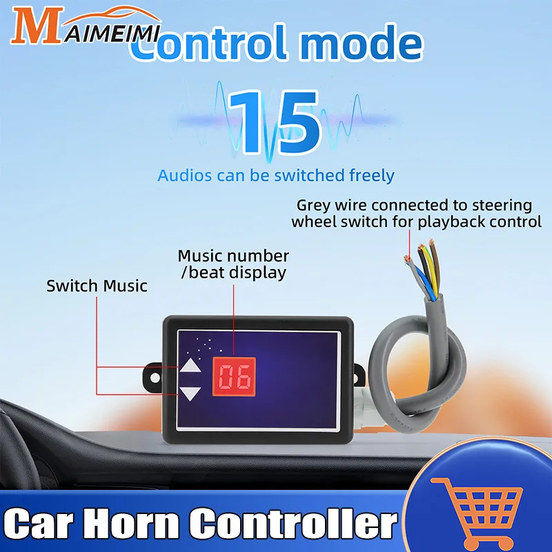 12V-24V-Car-Horn-Controller-15-Sound-Types-Multifunctional-Wireless ...