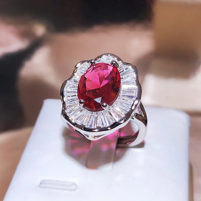 Luxury-Bright-Red-Zircon-Ring-for-Women-s-Shiny-Zircon-Jewelry-Daily ...