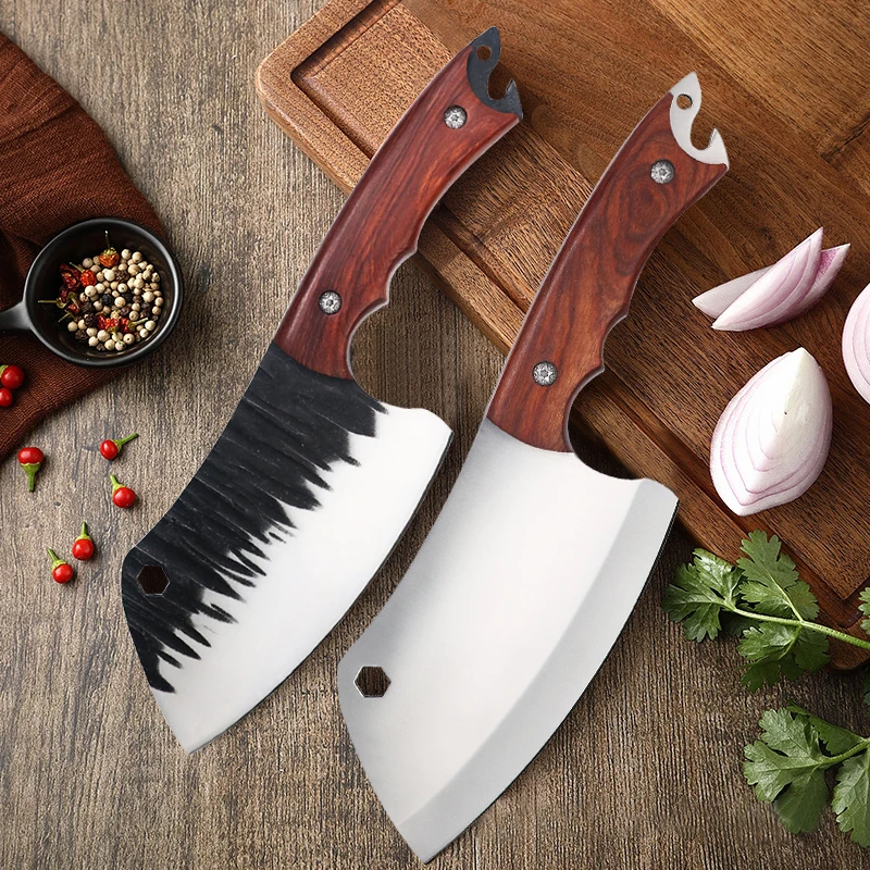 Forged-Meat-Cleaver-Knife-Stainless-Steel-Butcher-Boning-Kitchen-Chef ...