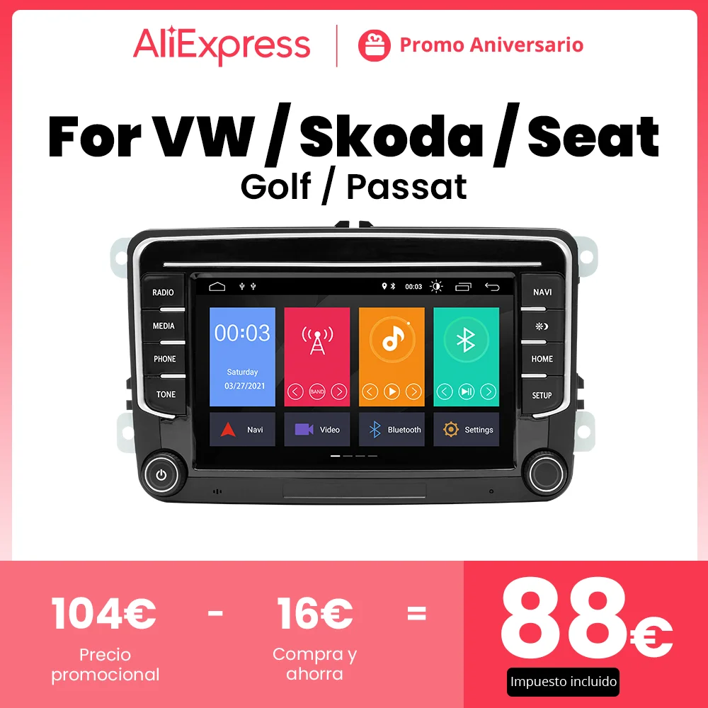 Wireless Carplay Android 11 8GB Car Radio Multimedia For VW/Volkswagen ...