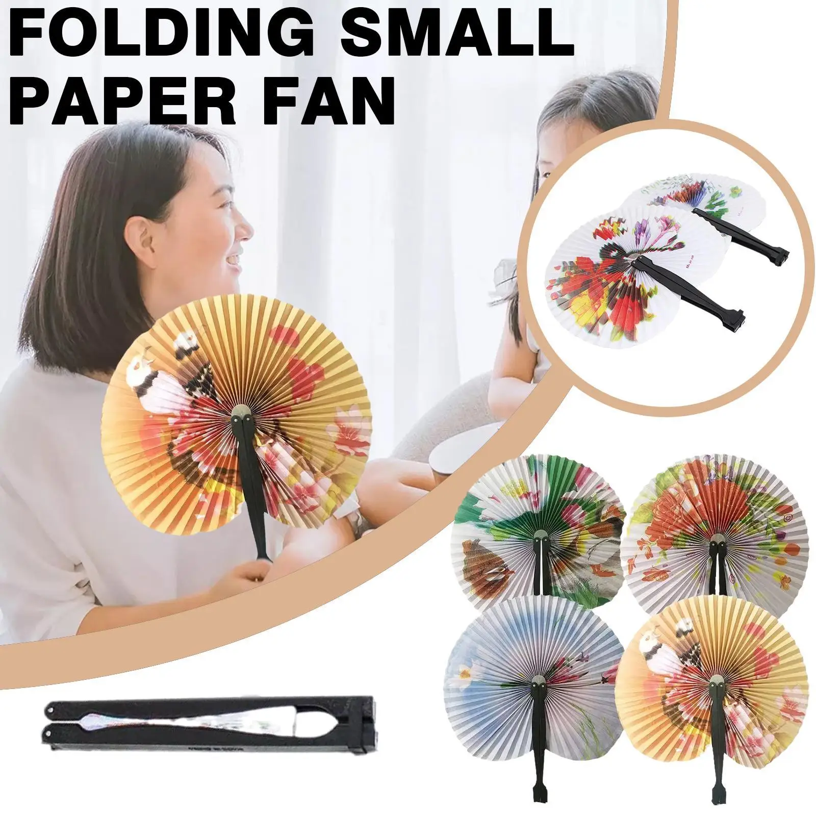 1-PCS-Creative-Retro-Windmill-Small-Round-Paper-Fan-Chinese-Style-Hand ...