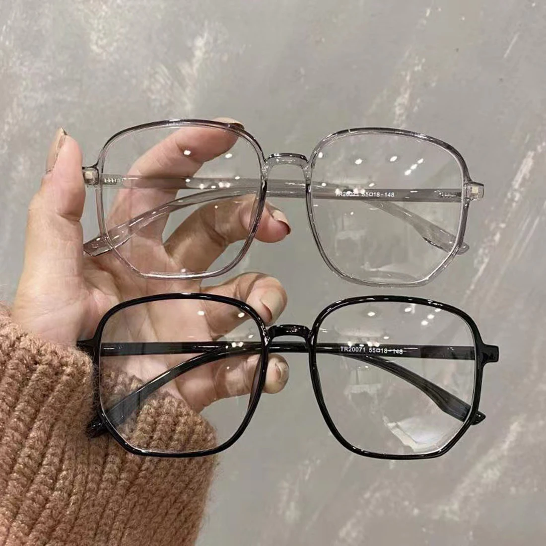 Fashion Anti Blue Light Glasses Big Square Frame Computer Eye ...