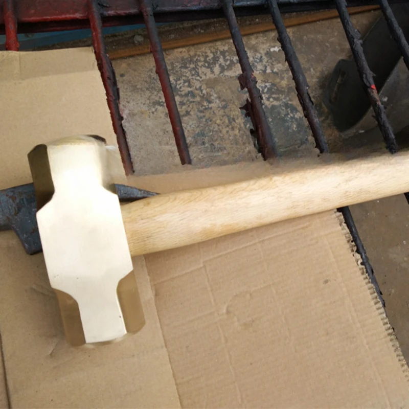 Brass-Octagon-Hammer-Explosion-Proof-Wooden-Handle-Hammer-Hardware-Tool ...
